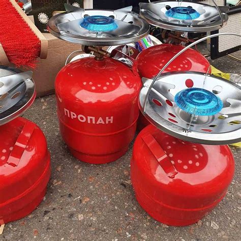 Газовий балон пропан туристичний кемпінговий з пальником 5 8 12 л 625 грн Газовые баллоны