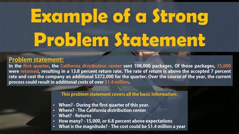 Example Of A Strong Problem Statement Lean Six Sigma Complete Course Problem Statement