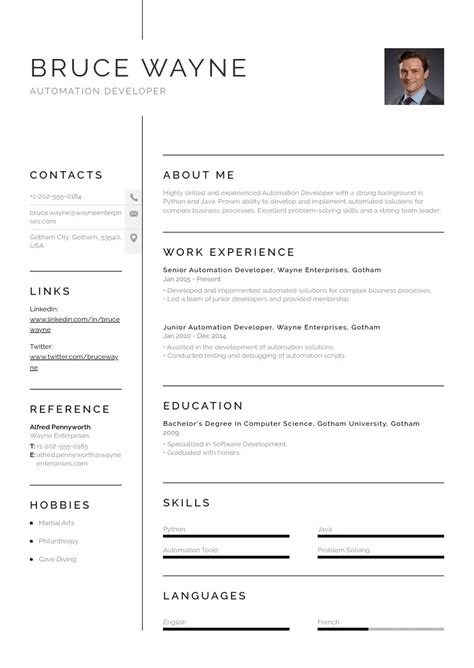 Automation Developer Resume Examples Best Cv Templates And Tips