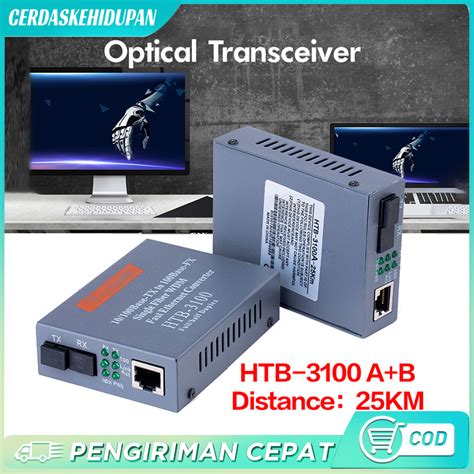 Jual Htb 3100 Htb 3100a B 25km Netlink 10 100mbps Single Fiber Optical