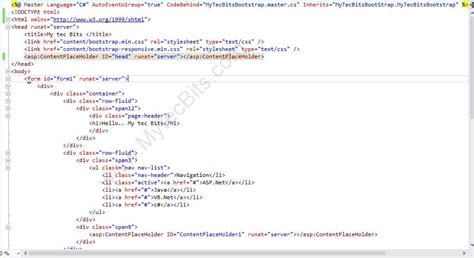 Twitter Bootstrap With Asp Net My Tec Bits