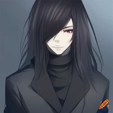An Android That Looks Like A Young Emo Guy With Long Black Hair Wearing