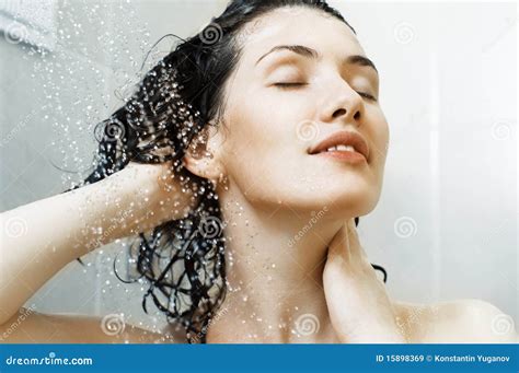Girl At The Shower Stock Image Image Of Hygiene Falling 15898369