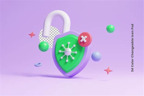 Premium Psd 3d Online Security Problem Concept Icon Or 3d Wrong Security Problem Icon