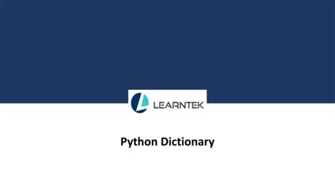 Ppt Python Dictionary Powerpoint Presentation Free Download Id 8216249