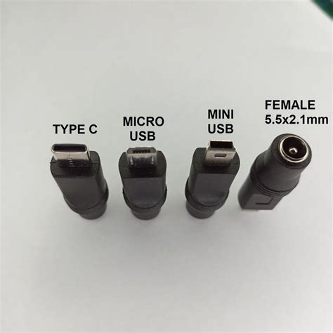 Jual Adapter Dc Jack 5 5x2 1mm Female To Micro Usb Mini Usb Type C Shopee Indonesia