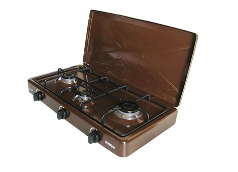 Газова настільна плита 3 х конфоркова Nurgaz Ng 3007 коричнева фото відгуки характеристики в