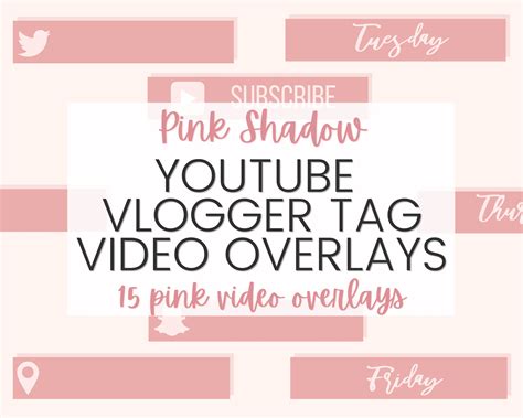 Youtube Video Overlay Youtube Button Youtube Vlogger Tag Etsy