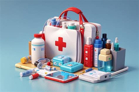 Farmacia 3d Con Botiquín De Primeros Auxilios Y Equipo Médico Lista De