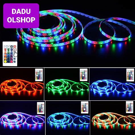 Jual Lampu Led Strip 5m Remote Rgb Warna Warni Kelap Kelip Shopee Indonesia
