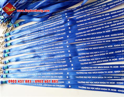 Dây đeo Thẻ Sinh Viên Bách Khoa 1cm Dây đeo Thẻ Vip
