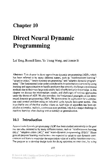 Pdf Direct Neural Dynamic Programming Andrew Barto