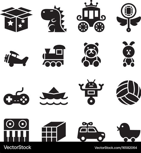 Toy Icon Set Royalty Free Vector Image Vectorstock