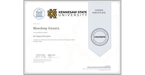 Mandeep Singh Gusain On Linkedin Completion Certificate For Six Sigma