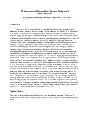 AP Lang Assignment Pdf AP Language And Composition Summer Assignment By Ava Beauvais