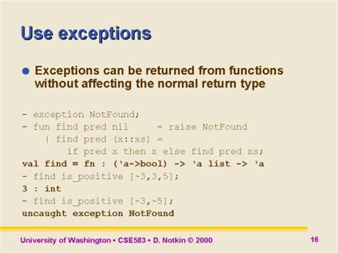 Use Exceptions