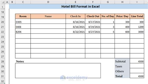 How To Make Bill Format In Excel Sheet Printable Forms Free Online