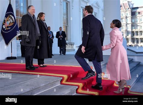 Vice President Kamala Harris Center Left And Second Gentleman Doug