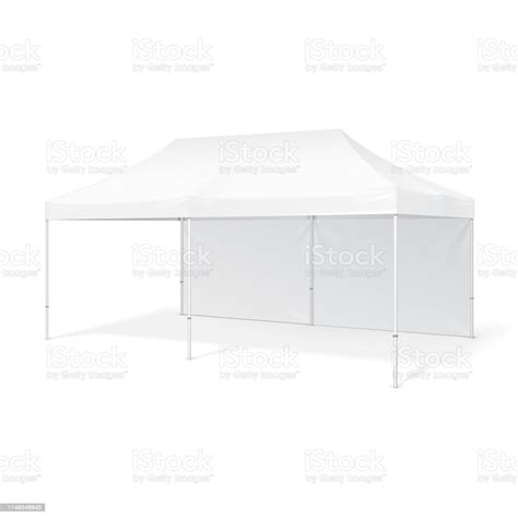 프로 모션 광고 야외 이벤트 무역 쇼 팝업 텐트 모바일 선택 윤곽 모의 템플릿 흰색 배경에 고립 된 그림 제품 광고 벡터 0명에 대한 스톡 벡터 아트 및 기타 이미지