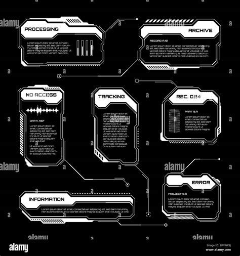 White Futuristic Hud Ui Elements Sci Fi User Interface Text Boxes