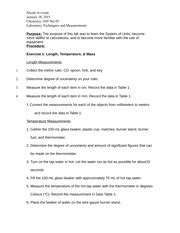 Unit2lab1 NicoleAvvisati January18 2015 Chemistry1105Net03 LaboratoryTechniquesandMeasurements
