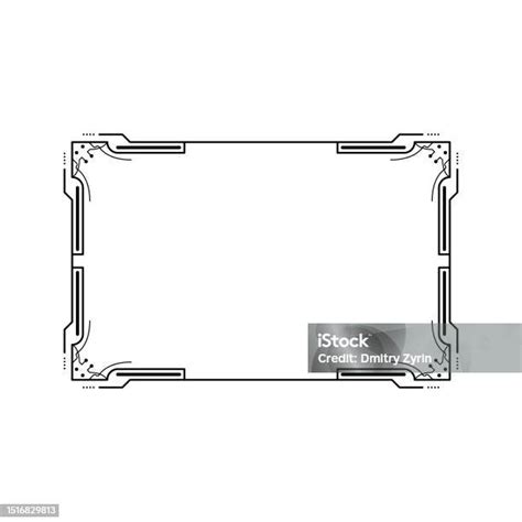 추상 블랙 간단한 선 직사각형 프레임 낙서 개요 요소 벡터 디자인 스타일 스케치 결혼식과 배너에 대 한 고립 된 그림 0명에 대한 스톡 벡터 아트 및 기타 이미지 Istock
