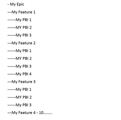 Tfs Query Remove 1 Feature From List Of Features And Pbis Under An Epic Stack Overflow