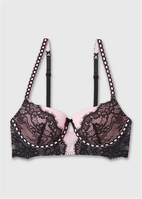 Pink Lace Ribbon Co Ord Bra Matalan