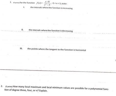 Solved Points For The Function F X Chegg Com