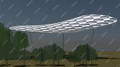 Premium Photo 3d Illustration Of Parametric Pavilion