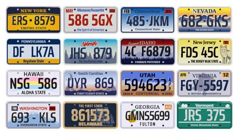 16 Us State License Plates All Fonts Are Outlined Ai Eps Png Svg