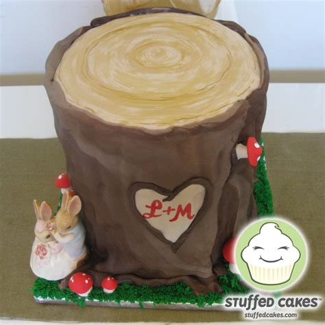 Stuffed Cakes Tree Stump Wedding Cake