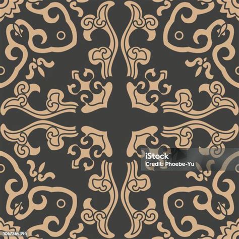 다 마스크 벡터 완벽 한 복고풍 패턴 배경 동양 나선형 곡선 프레임 체인 잎 덩굴 식물 크레스트 크로스 0명에 대한 스톡 벡터 아트 및 기타 이미지 Istock