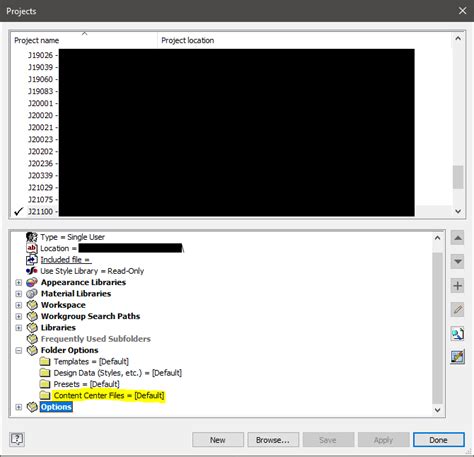 solved content center files to project folder location autodesk community