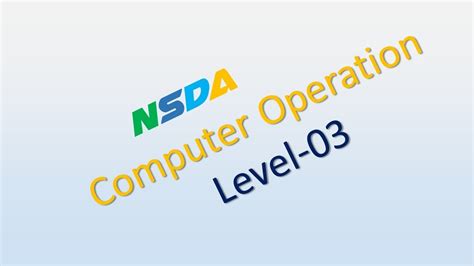 NSDA Computer Operation Level 3 Job 02 YouTube