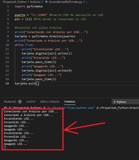 Encender Led En Arduino Con Python Y Pyfirmata Desde Pc Por Usb Proyecto A