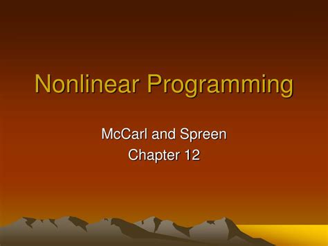 Ppt Nonlinear Programming Powerpoint Presentation Free Download Id6592548