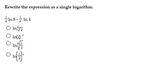 solved rewrite the expression as a single logarithm 1 6ln