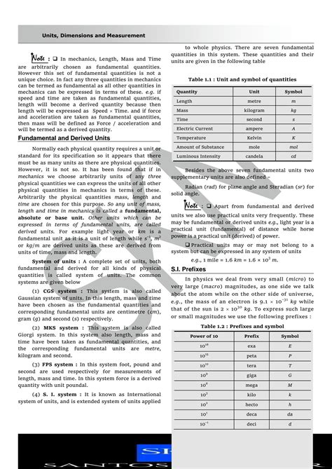 SOLUTION Physics Unit And Dimension Theory Units Dimensions And Measurement Pages Studypool
