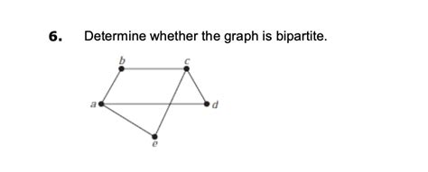 Solved Determine Whether The Graph Is Bipartite Chegg Com
