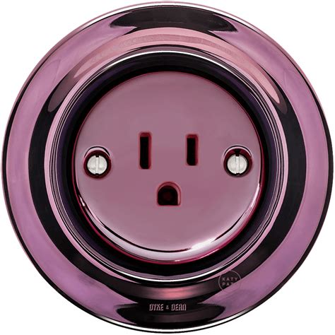 Porcelain Wall Socket Usa Purple 15 Amp Dyke And Dean