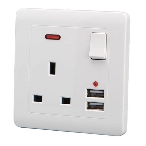 13a Double Wall Uk Plug Socket 2 Gang 13a With 2 U Vicedeal