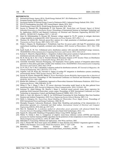Comparison Of Solar Radiation Intensity Forecasting Using Anfis And Multiple Linear Regression