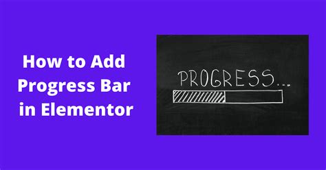 How To Create A Progress Bar In Elementor Elementor Addons