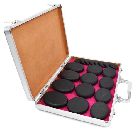 마사지 핫스톤 마사지 용암 천연석 세트 핫 스파 락 현무암 스톤 히터 박스 포함 4 가지 크기 220v 20 개세트 마사지 And 휴식