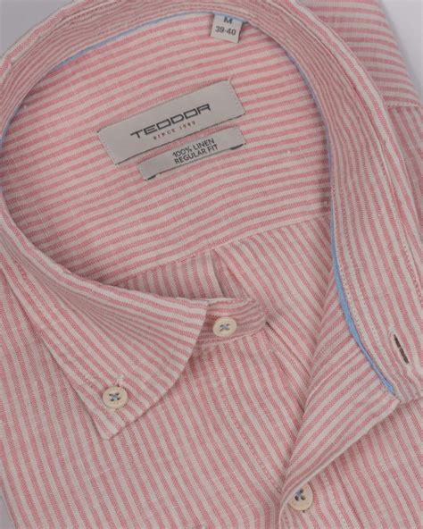 【ЛЕНЕНА РИЗА СВОБОДЕН СИЛУЕТ В РОЗОВО И БЯЛО С БРОДЕРИЯ ЛОГО】Цена • • 230135044855 4 — Teodor