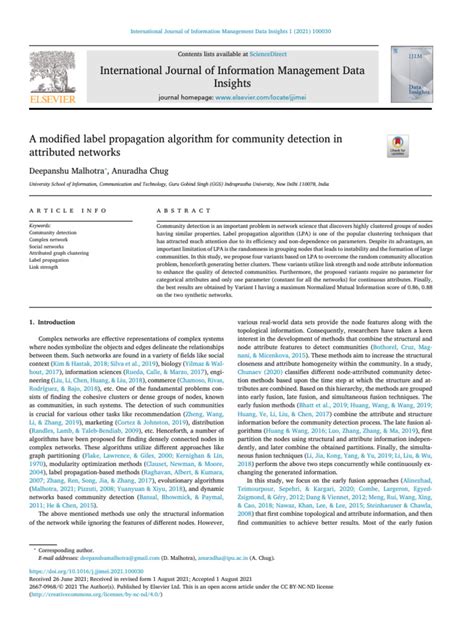 A Modified Label Propagation Algorithm Fo 2021 International