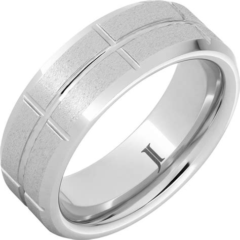 Grid Stone Finish Grid Pattern Serinium® Ring • Jewelry Innovations Grid Stone Finish Grid Pattern Serinium® Ring • Jewelry Innovations