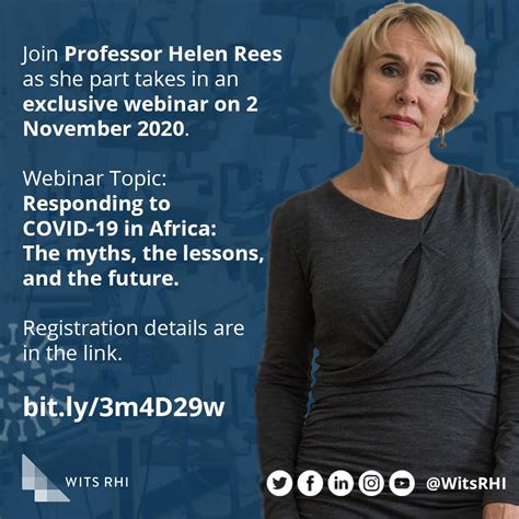 Wits Rhi On Linkedin Join Professor Helen Rees As She Part Takes In An Exclusive Webinar On 2…