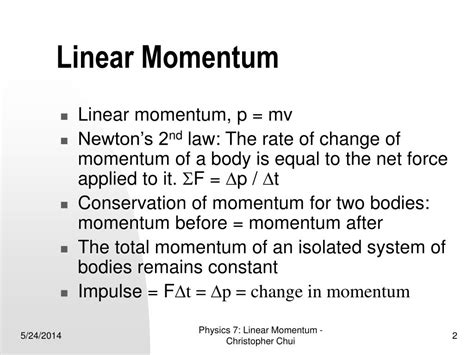 Ppt Physics Chapter 7 Linear Momentum Powerpoint Presentation Free Download Id809622